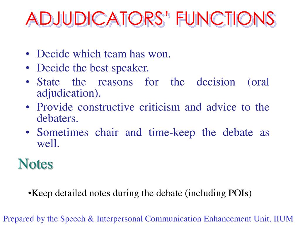 PPT - ADJUDICATORS’ FUNCTIONS PowerPoint Presentation, free download ...