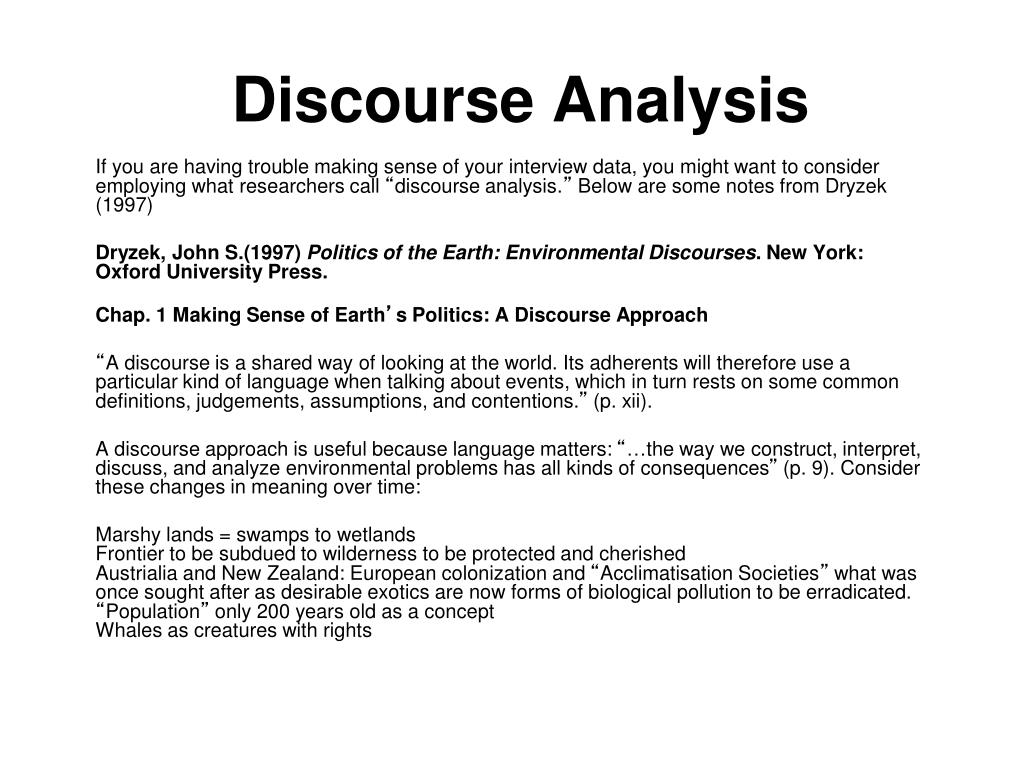 PPT - Discourse Analysis PowerPoint Presentation, free download - ID ...