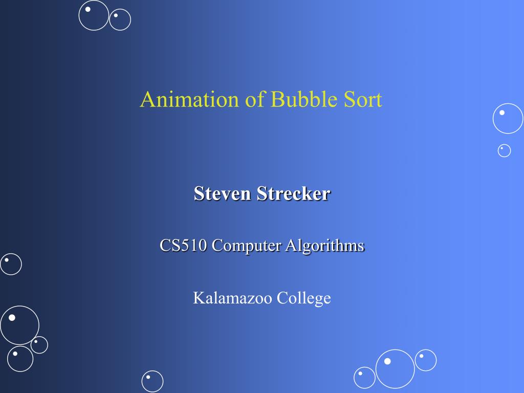 PPT - Animation of Bubble Sort PowerPoint Presentation, free download ...