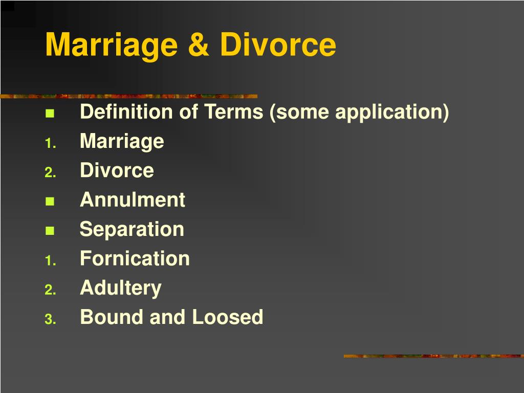 PPT - Marriage & Divorce PowerPoint Presentation, free download - ID ...