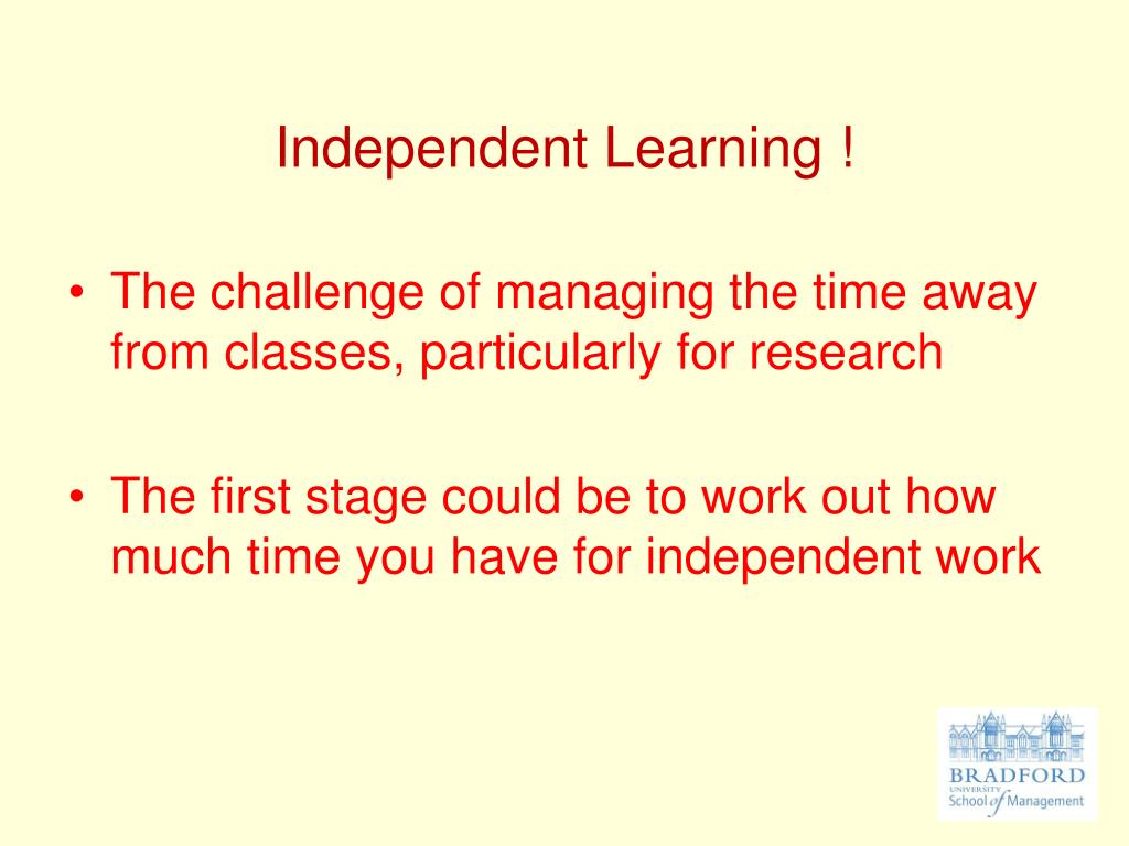 PPT - Independent Learning ! PowerPoint Presentation, free download ...