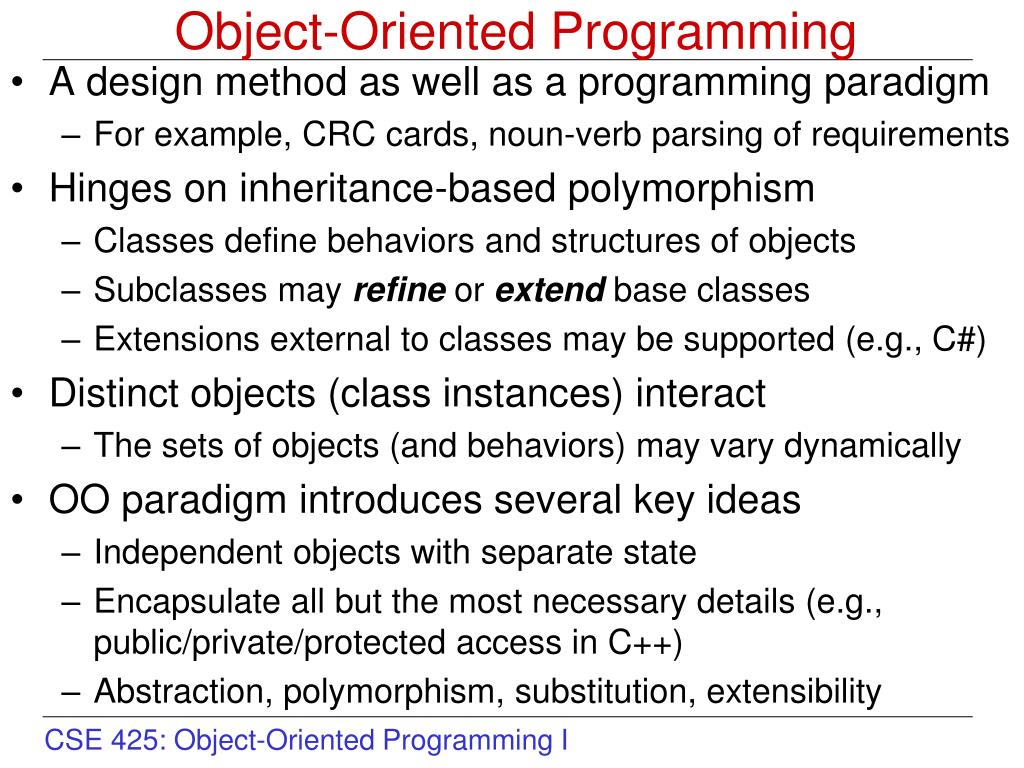 PPT - Object-Oriented Programming Paradigm and Design Methods in ...