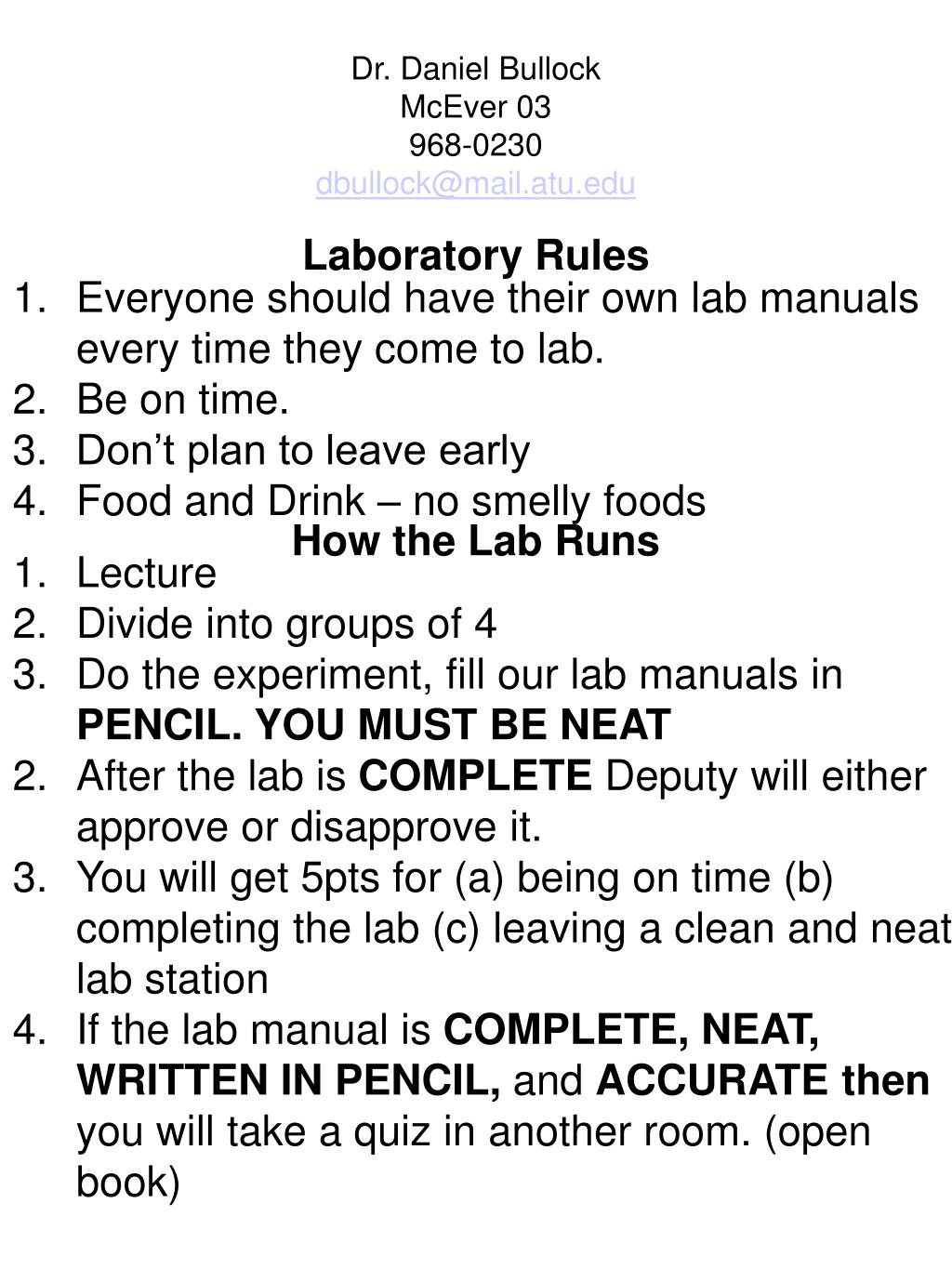 PPT - Laboratory Rules PowerPoint Presentation, free download - ID:3108263