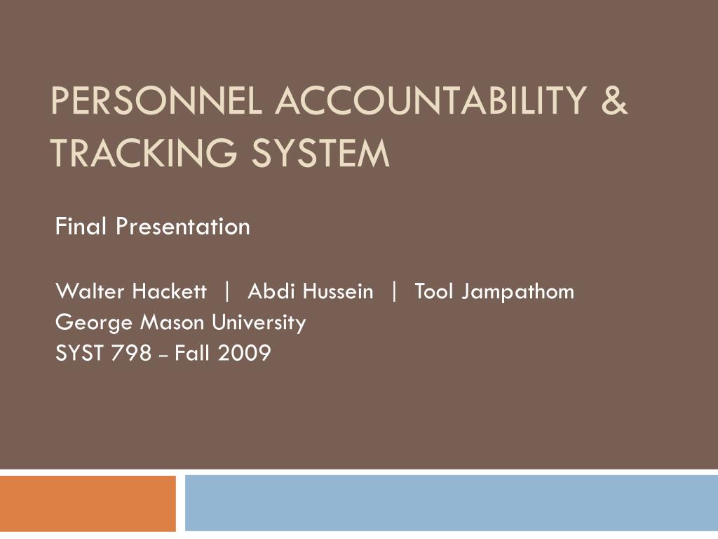 PPT - Personnel Accountability & Tracking System PowerPoint ...