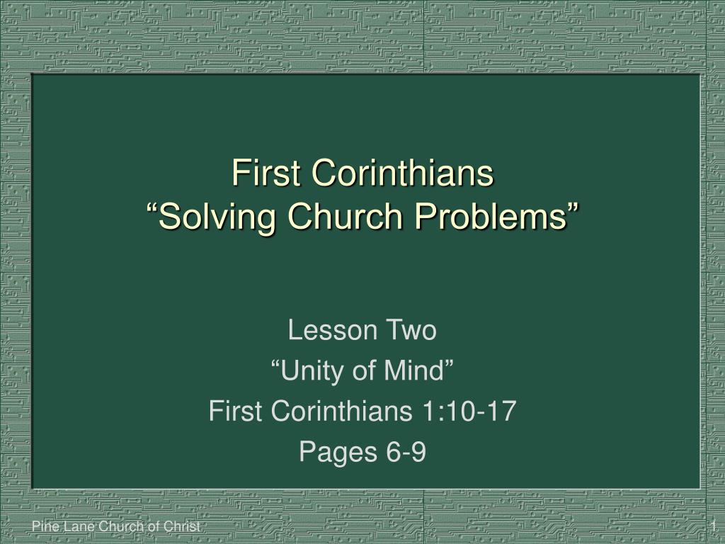 PPT - First Corinthians “Solving Church Problems” PowerPoint ...