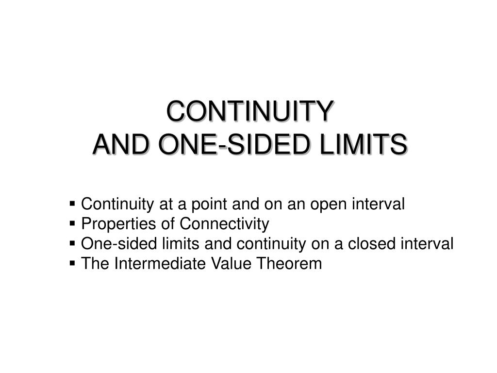 PPT - CONTINUITY AND ONE-SIDED LIMITS PowerPoint Presentation, free ...