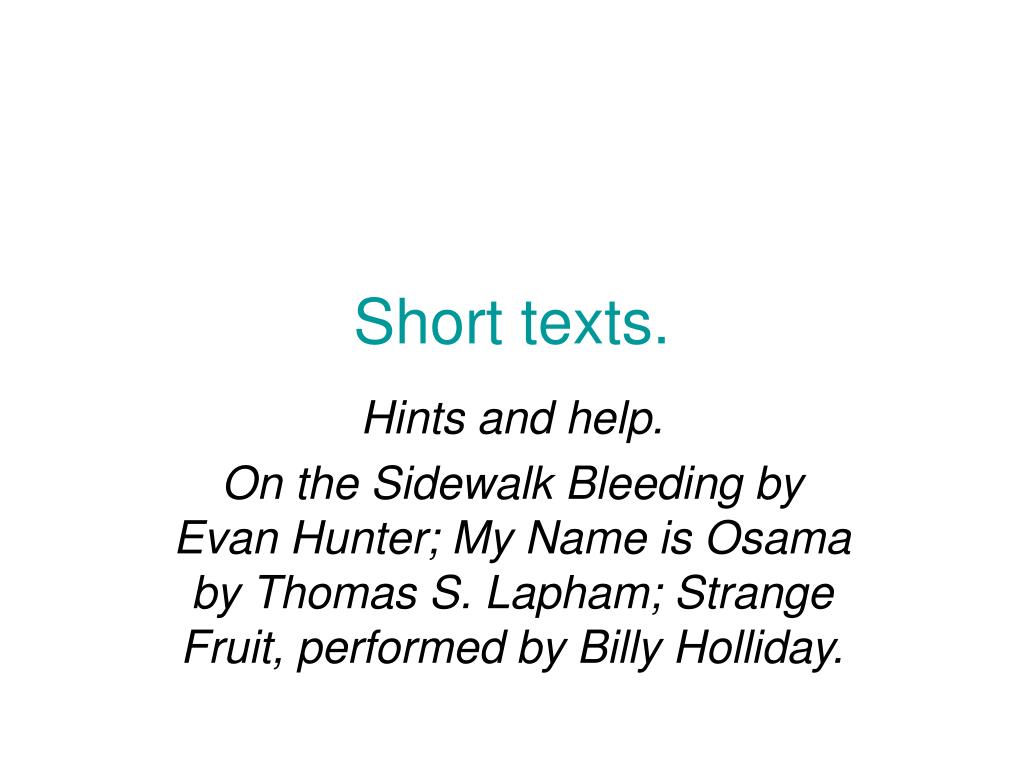 PPT - Short texts. PowerPoint Presentation, free download - ID:3114327