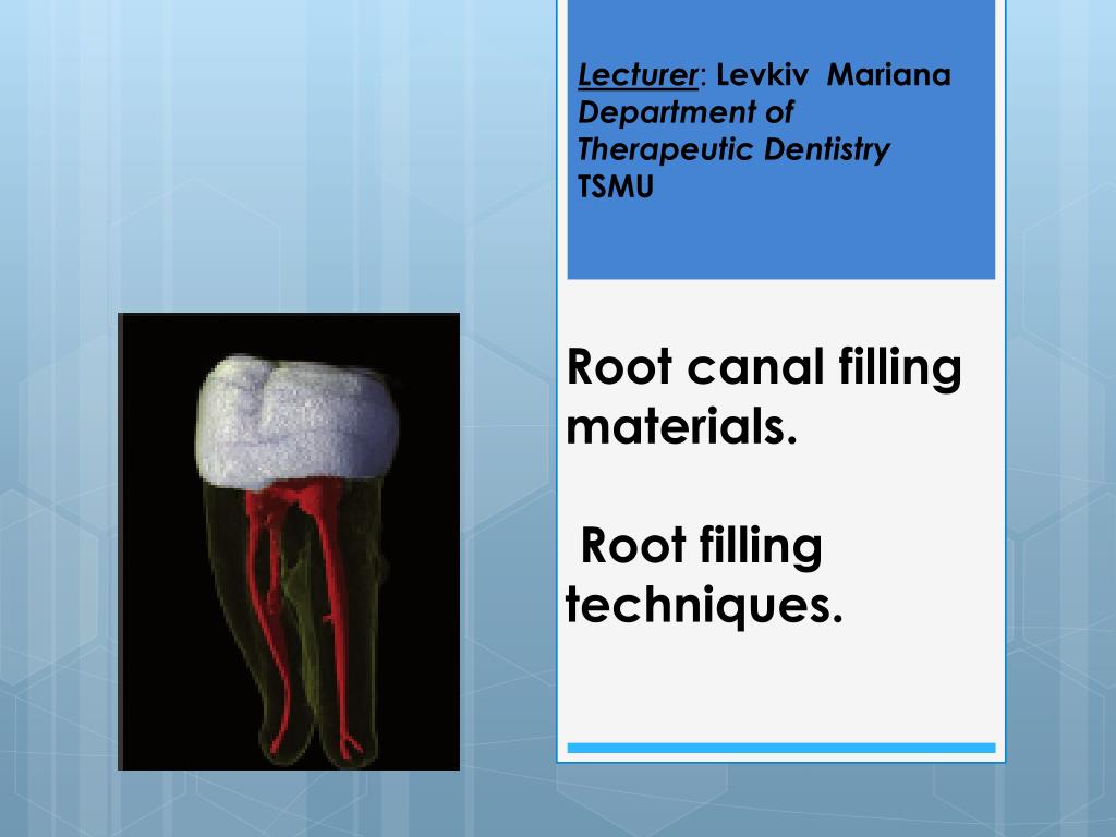 PPT - Root canal filling materials. Root filling techniques. PowerPoint ...