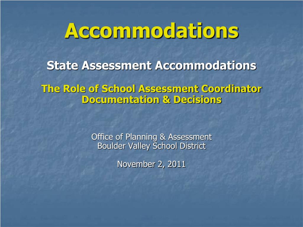 PPT - Accommodations PowerPoint Presentation, free download - ID:3124184