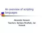 PPT - Scripting Languages PowerPoint Presentation, free download - ID ...