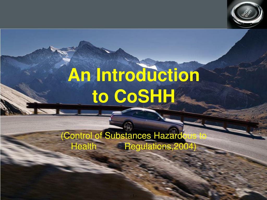 PPT - An Introduction to CoSHH (Control of Substances Hazardous to ...