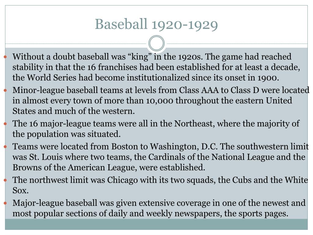 PPT - Baseball 1920-1929 PowerPoint Presentation, free download - ID ...