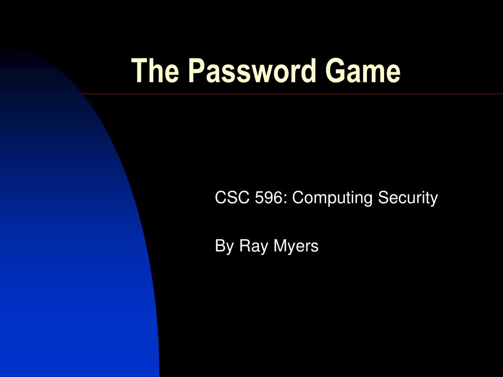 PPT - The Password Game PowerPoint Presentation, free download - ID:3133498