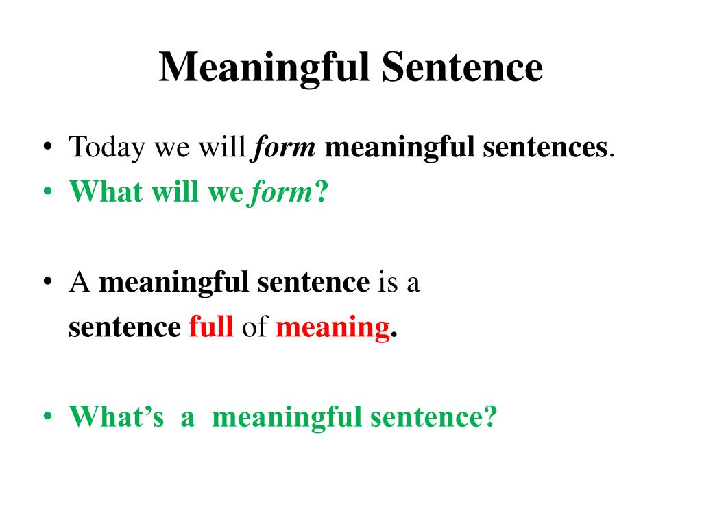 PPT - Meaningful Sentence PowerPoint Presentation, free download - ID ...