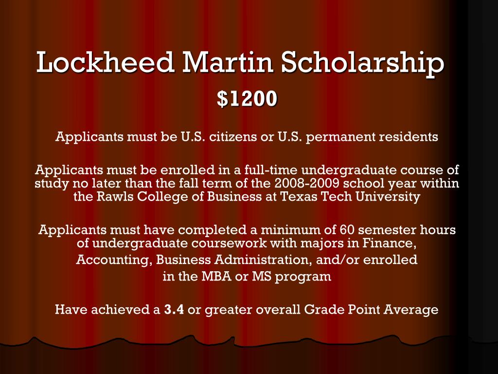 PPT - Lockheed Martin Scholarship PowerPoint Presentation, free ...