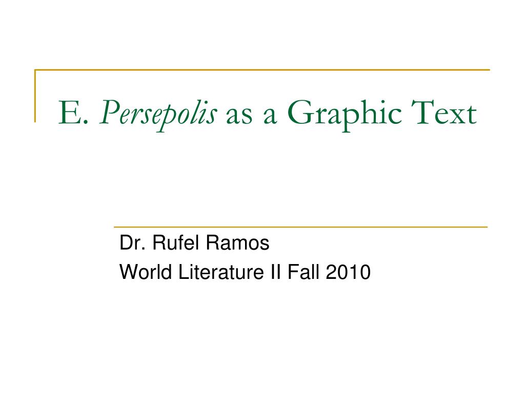 PPT - E. Persepolis as a Graphic Text PowerPoint Presentation, free ...