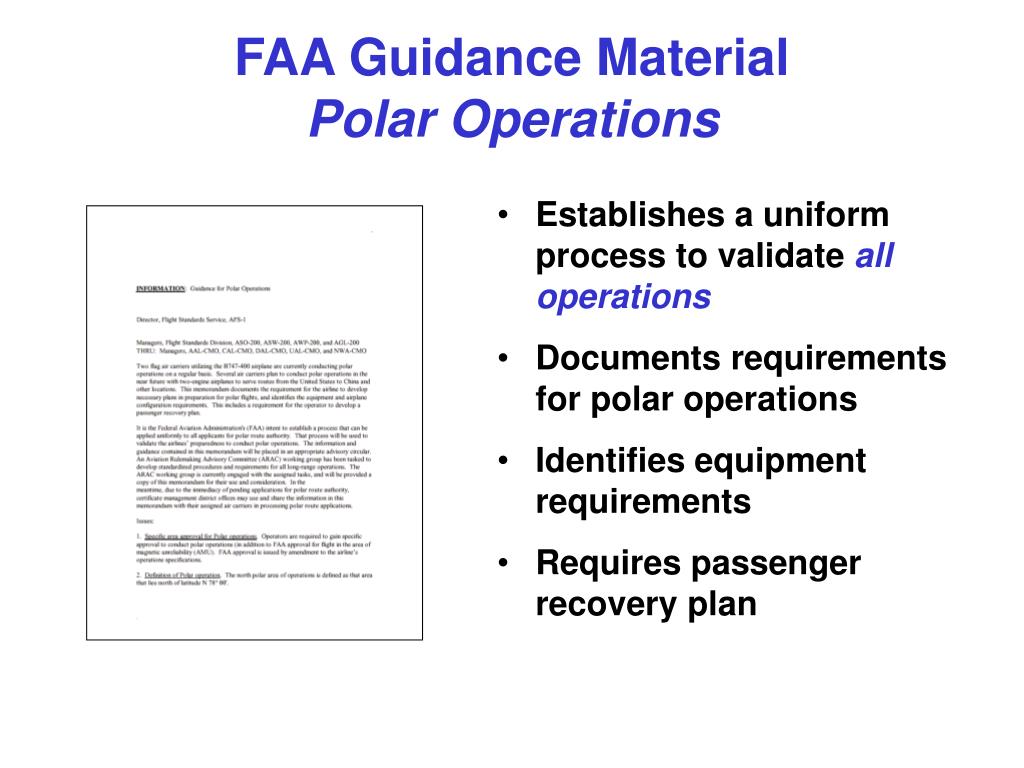PPT - FAA Guidance Material Polar Operations PowerPoint Presentation ...