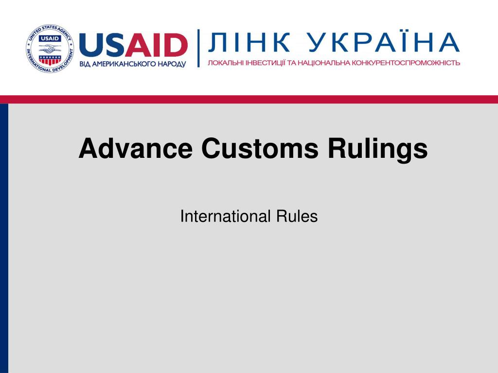 PPT - Advance Customs Rulings PowerPoint Presentation, free download ...