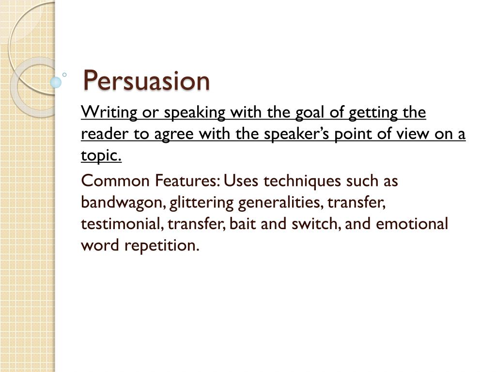 PPT - Persuasion PowerPoint Presentation, free download - ID:3143161