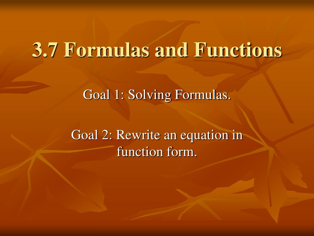 PPT - 3.7 Formulas and Functions PowerPoint Presentation, free download ...