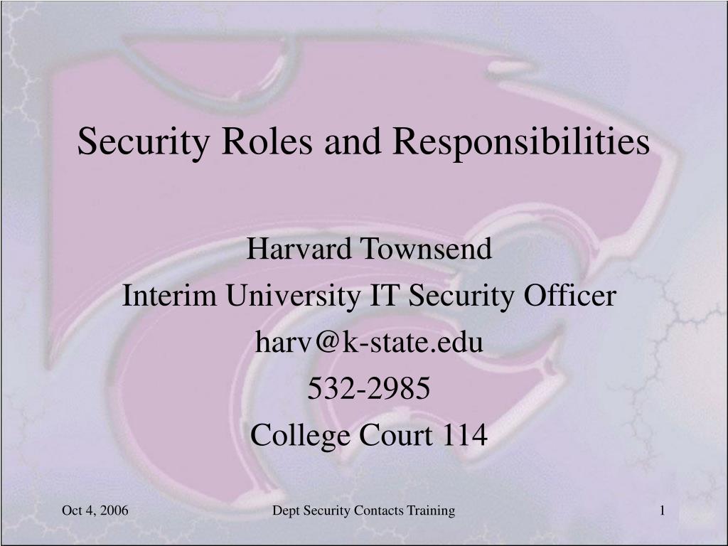 PPT - Security Roles and Responsibilities PowerPoint Presentation, free ...