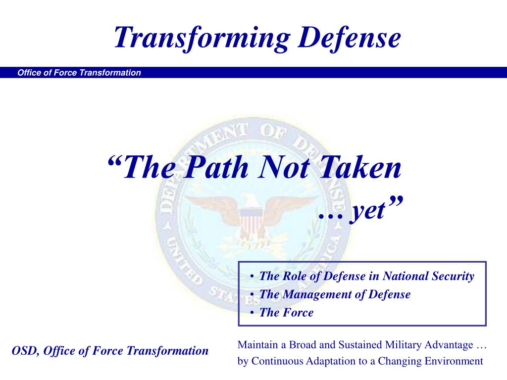 PPT - Transforming Defense PowerPoint Presentation, free download - ID:3146102
