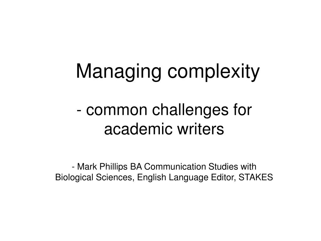 PPT - Managing complexity PowerPoint Presentation, free download - ID ...
