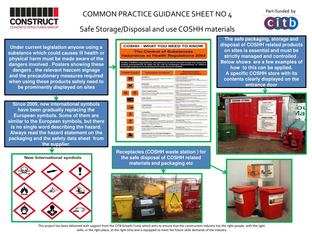 PPT - COMMON PRACTICE GUIDANCE SHEET NO 4 Safe Storage/Disposal and use ...