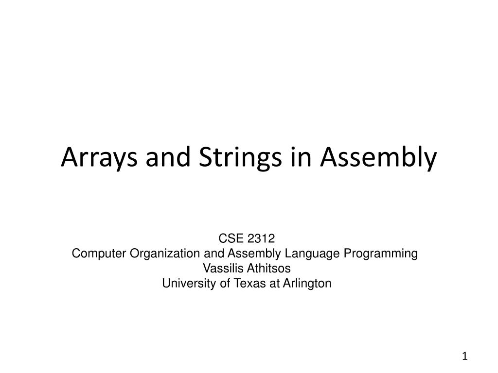 PPT - Arrays and Strings in Assembly PowerPoint Presentation, free ...