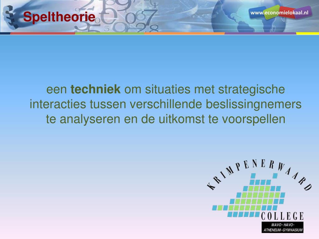 PPT - Speltheorie PowerPoint Presentation, free download - ID:3154969