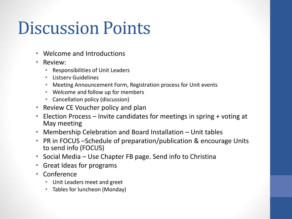 PPT - Discussion Points PowerPoint Presentation, free download - ID:3168048