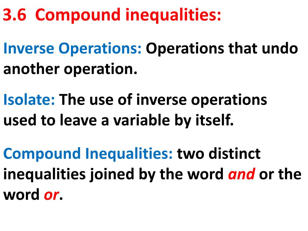 PPT - 3.6 Compound inequalities: PowerPoint Presentation, free download ...