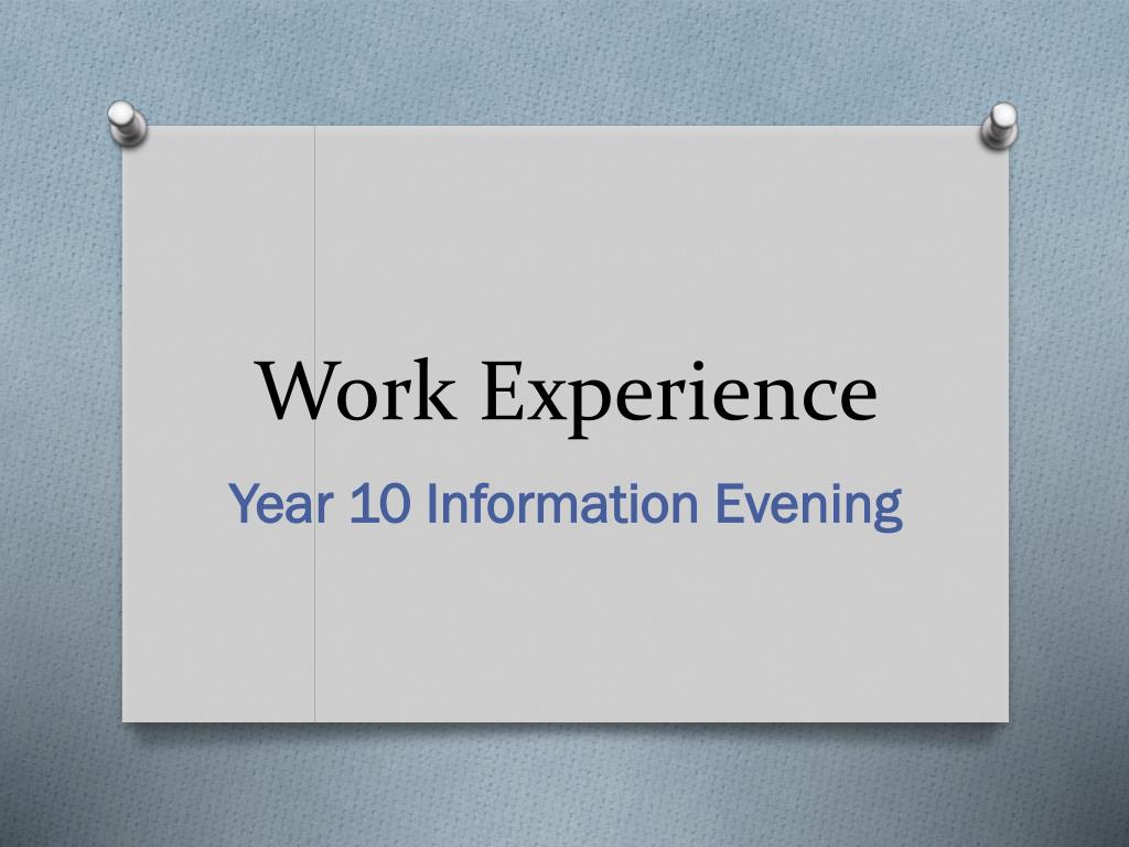 PPT - Work Experience PowerPoint Presentation, free download - ID:3173425