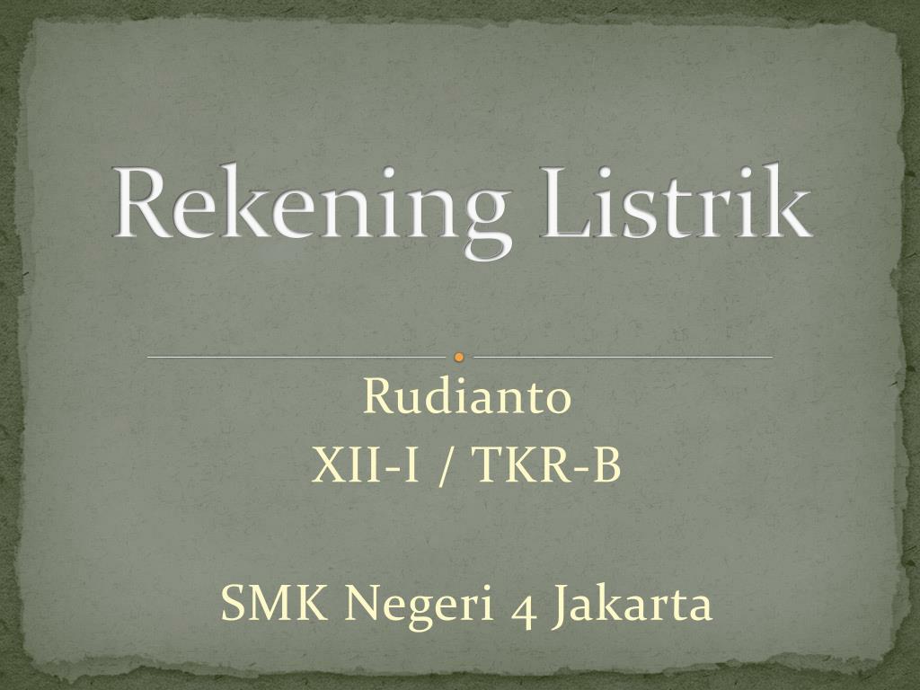 PPT - Rekening Listrik PowerPoint Presentation, free download - ID:3178190