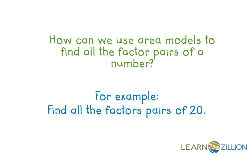 PPT - How can we use area models to find all the factor pairs of a ...