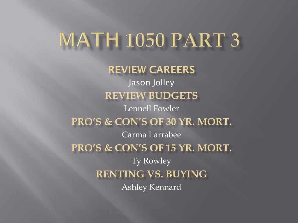 PPT - Math 1050 Part 3 PowerPoint Presentation, free download - ID:3189065