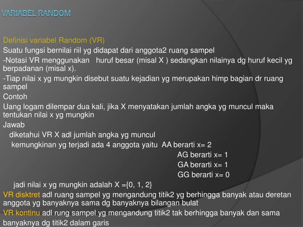 PPT - Variabel Random PowerPoint Presentation, free download - ID:3193193