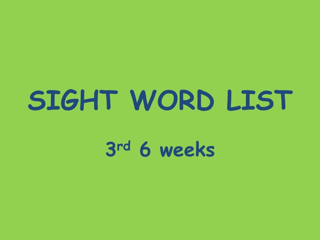 PPT - SIGHT WORD LIST PowerPoint Presentation, free download - ID:3194289