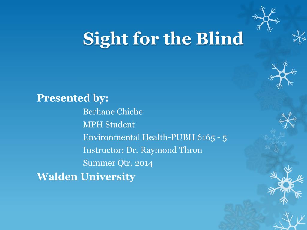 PPT - Sight for the Blind PowerPoint Presentation, free download - ID ...