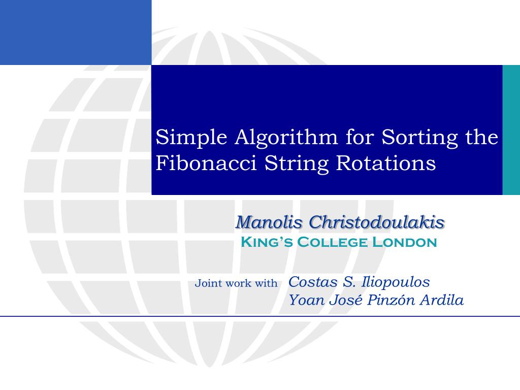 PPT - Simple Algorithm for Sorting the Fibonacci String Rotations PowerPoint Presentation - ID ...