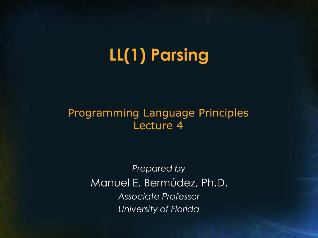 PPT - LL(1) Parsing PowerPoint Presentation, free download - ID:3195768