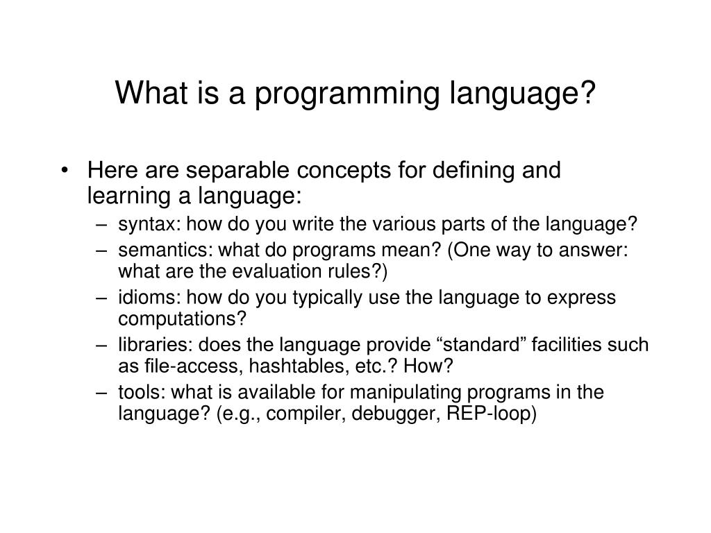 PPT - What is a programming language? PowerPoint Presentation, free ...