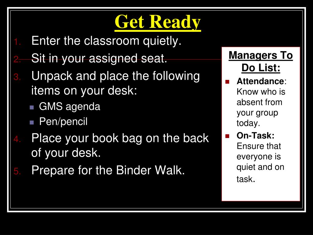 PPT - Get Ready PowerPoint Presentation, free download - ID:3196728