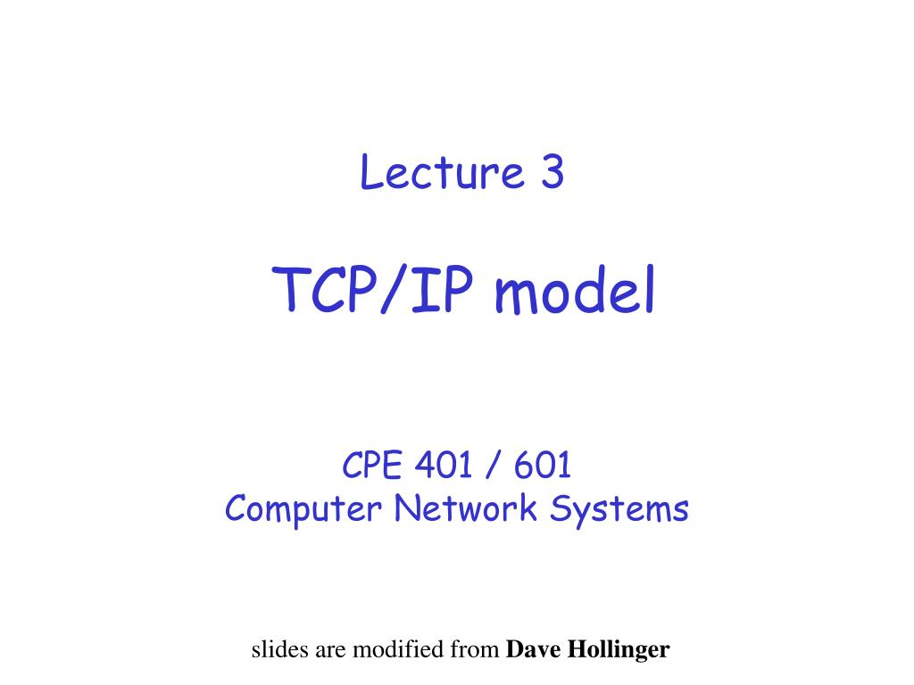 PPT - Lecture 3 TCP/IP model PowerPoint Presentation, free download ...