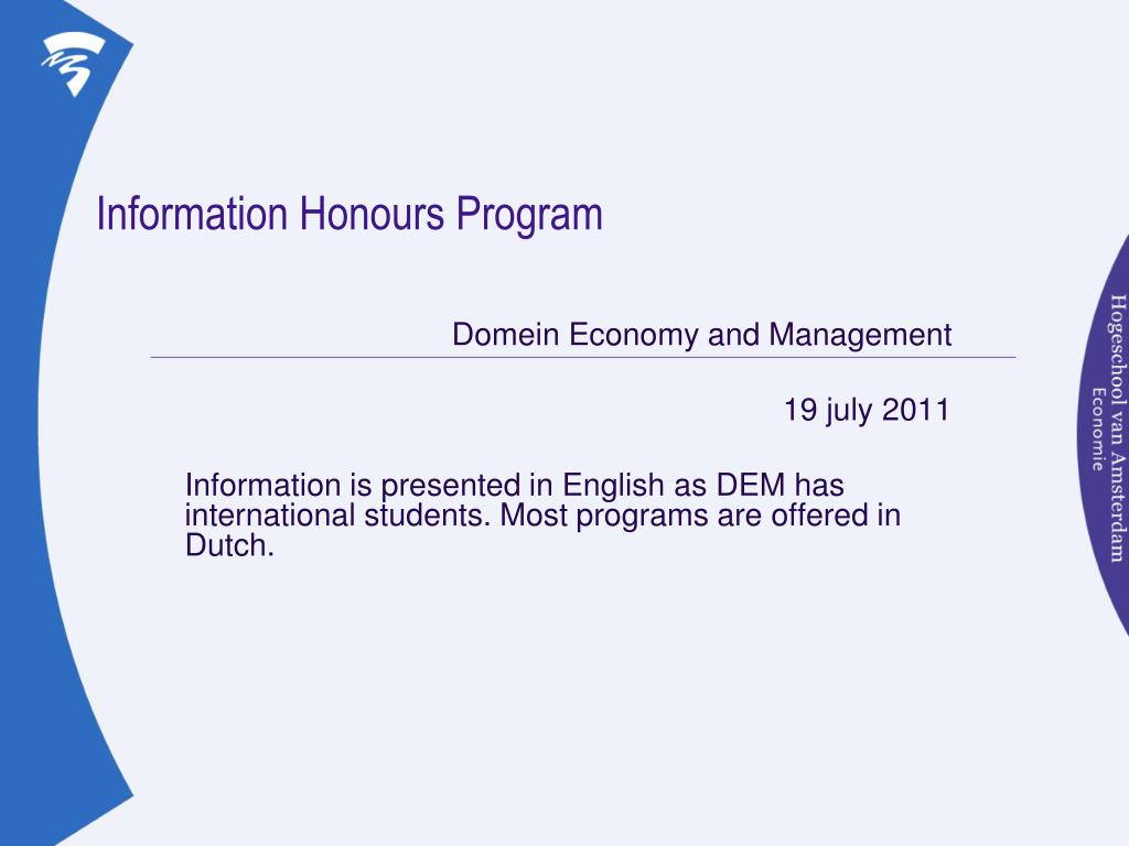 PPT - Information Honours Program PowerPoint Presentation, free download - ID:3208167