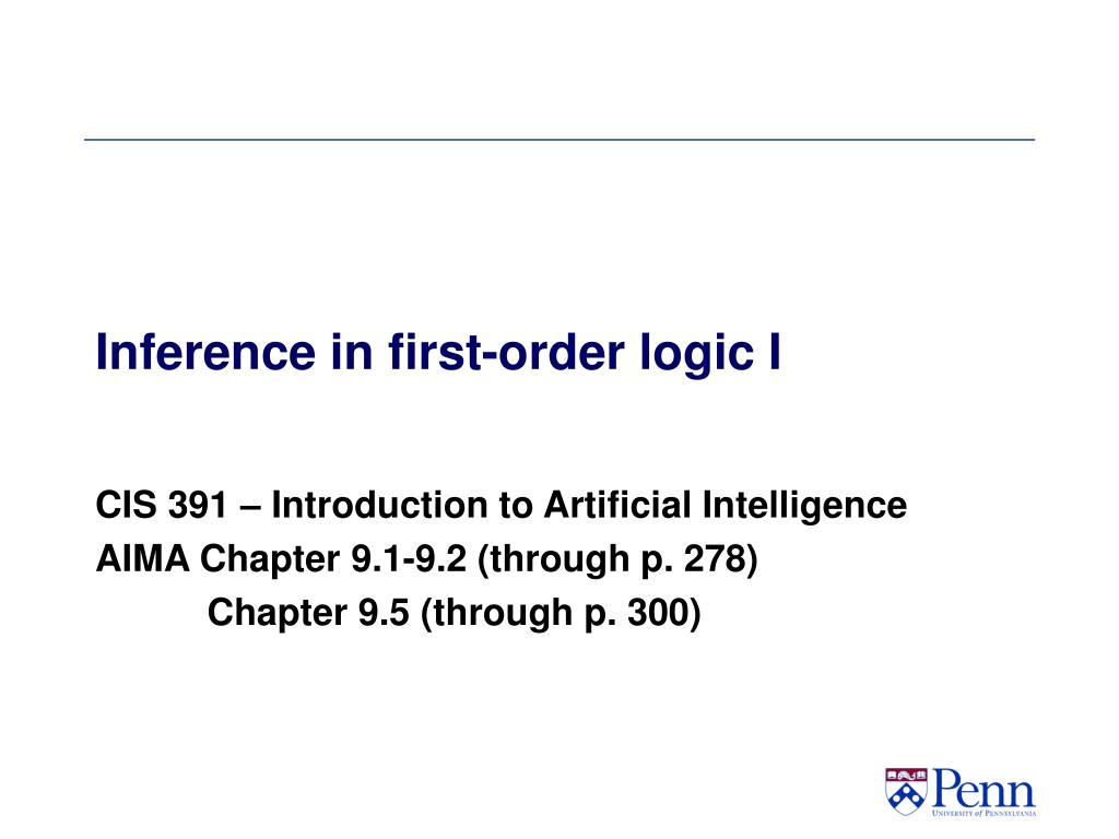 PPT - Inference in first-order logic I PowerPoint Presentation, free ...