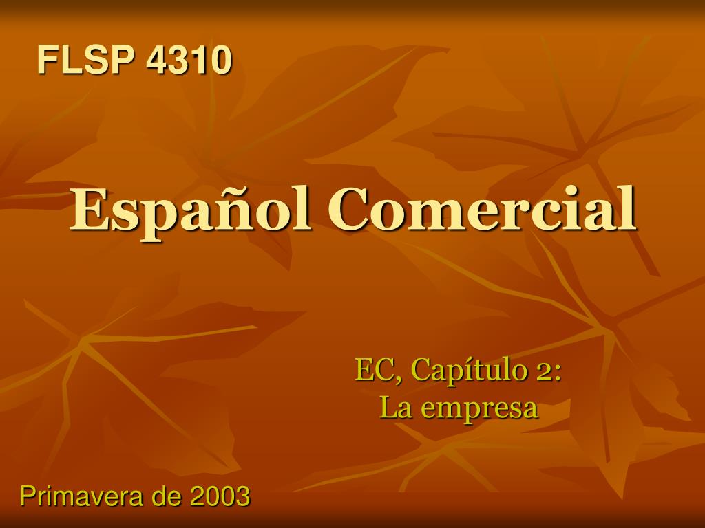 PPT - Espa ñol Comercial PowerPoint Presentation, free download - ID ...