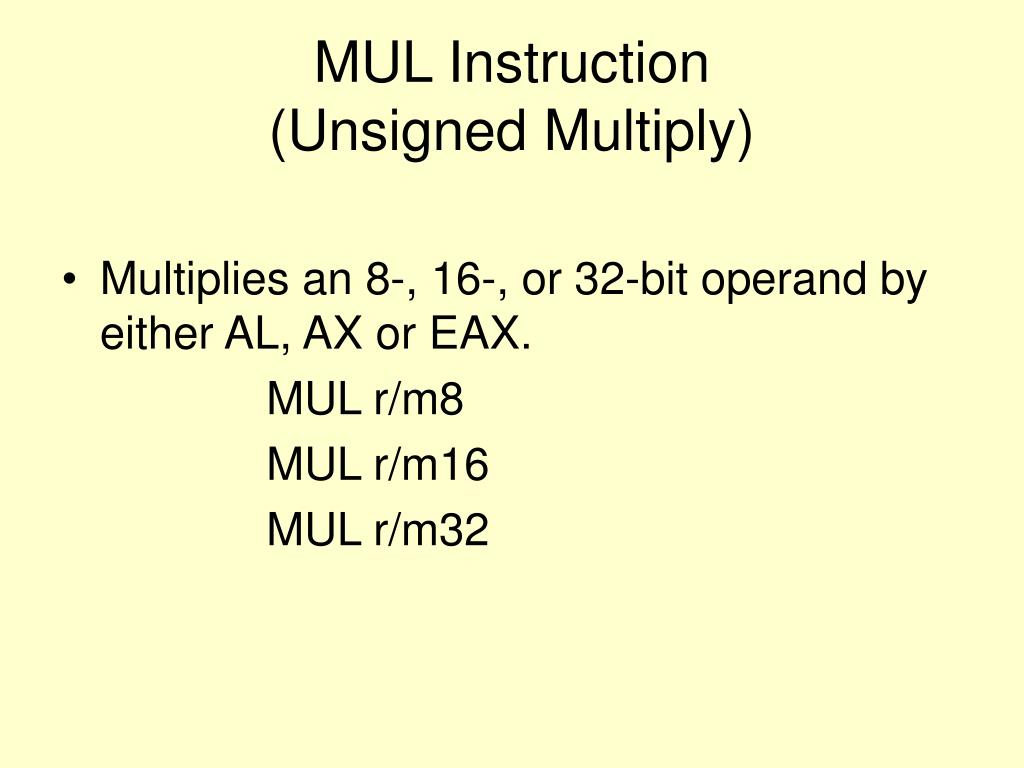 PPT - MUL Instruction (Unsigned Multiply) PowerPoint Presentation, free download - ID:3217142