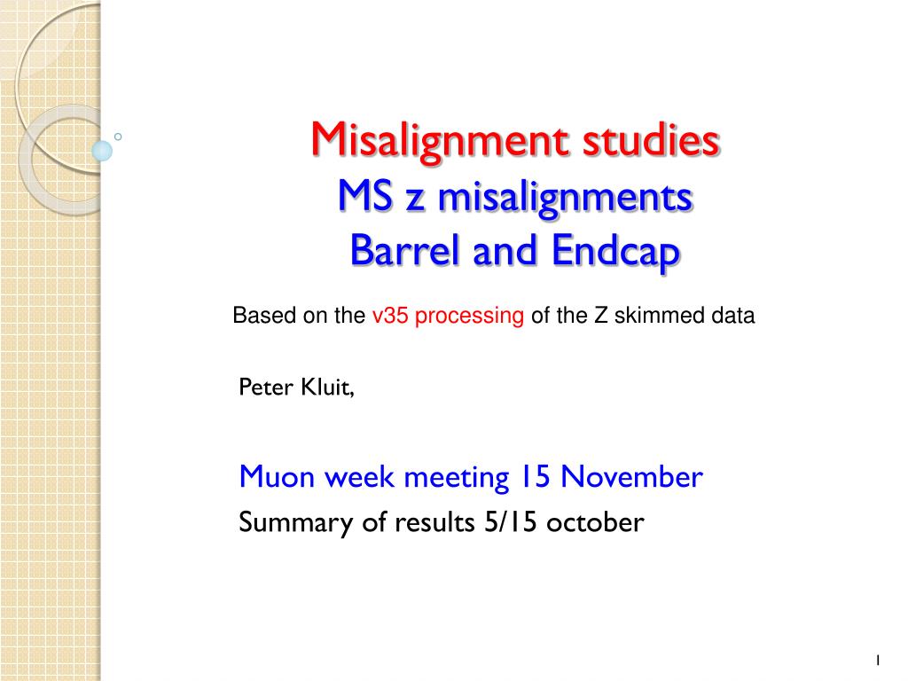 PPT - Misalignment studies MS z misalignments Barrel and Endcap ...