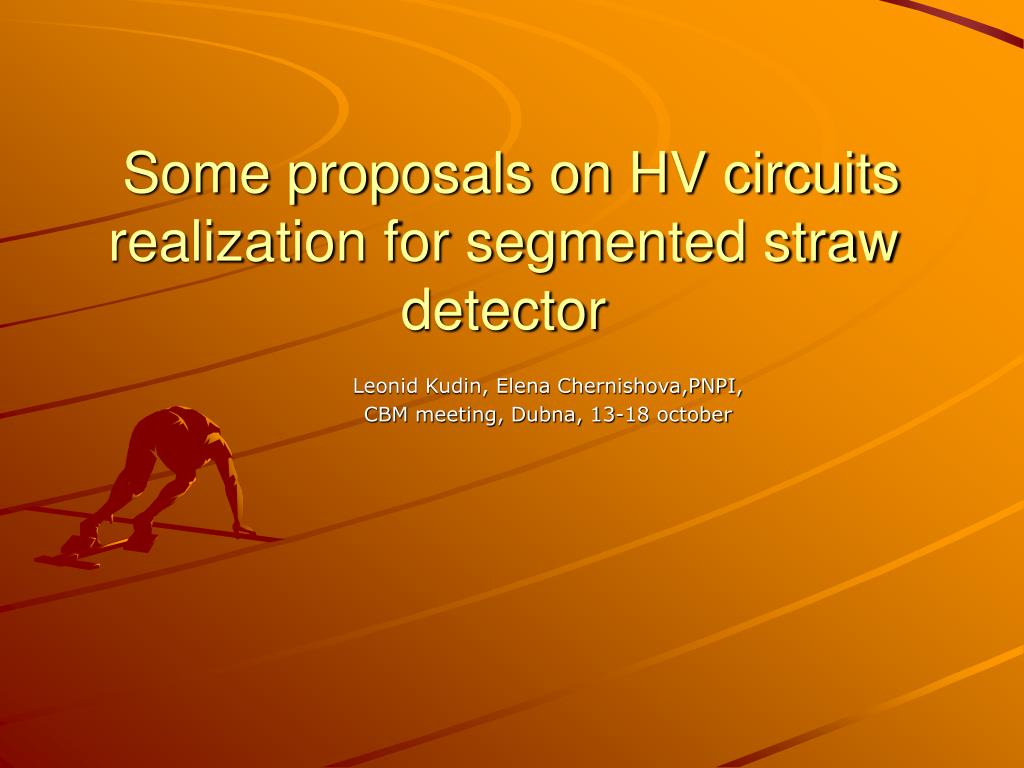 PPT - Some proposals on HV circuits realization for segmented straw ...